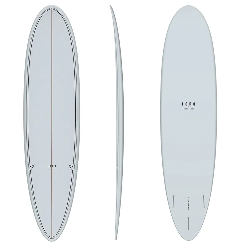 Torq Mod Fun Surfboard in Grey with Fibre Pattern - Futures