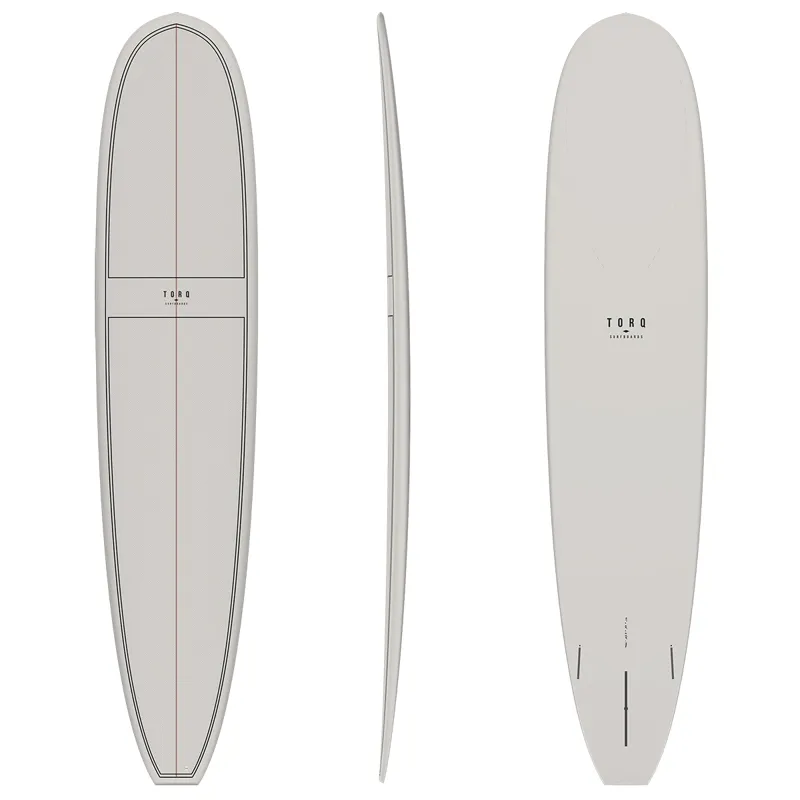 Torq Longboard Surfboard in Stone with Fibre Pattern - Futures