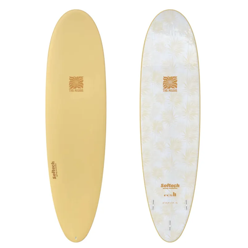 Softech The Middie Epoxy Soft Surfboard in Butter Palms
