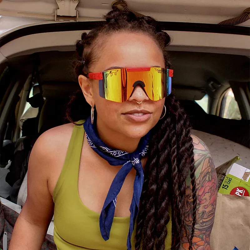 Pit Viper Hotshot Polarized Sunglasses in Rainbow Mirror