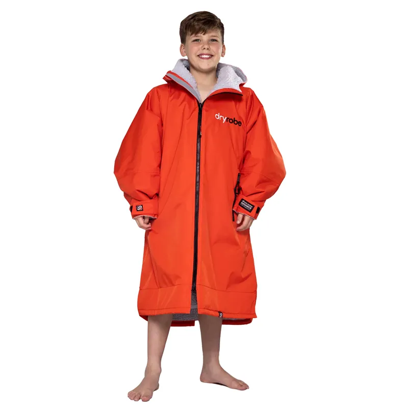 Dryrobe Kids 10-14 Advance Long Sleeve in Orange/Grey
