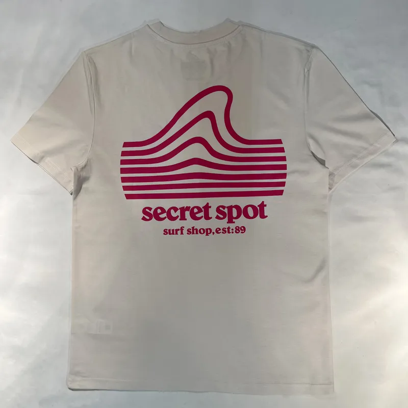 Secret Spot Logo T-Shirt in Vintage White/Pink